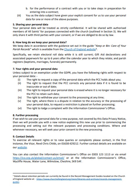 Gazeley Data Protection Notice and Parish Notice of Safeguarding. – All ...